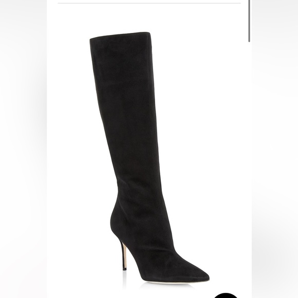 Manolo Blahnik | Shoes | Manolo Blahnik Navy Suede Knee High Boots ...